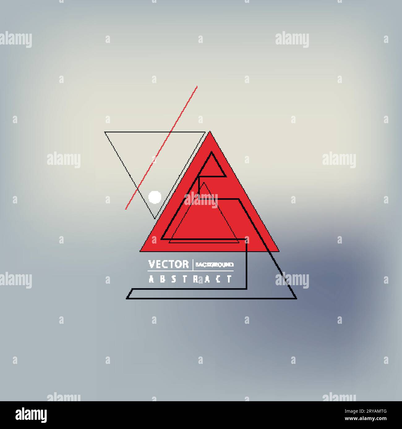 Vector Abstract Pattern With Triangle Connect Lines And Dots On Gradient Background Stock