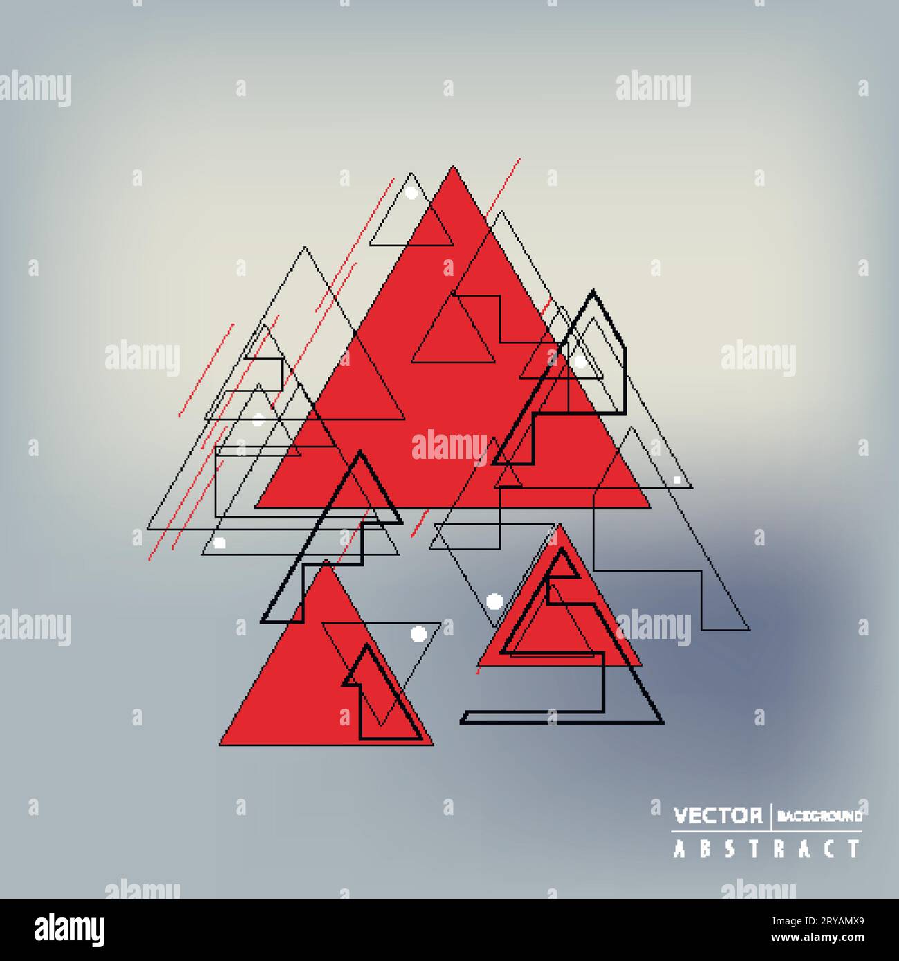 Vector Abstract Pattern With Triangle Connect Lines And Dots On Gradient Background Stock