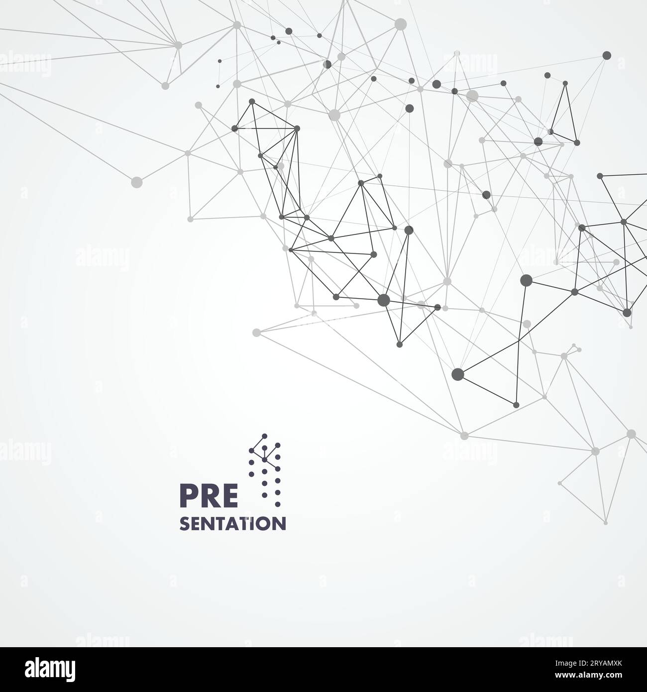 Abstract background with dotted grid. Connected lines and cells. Modern ...