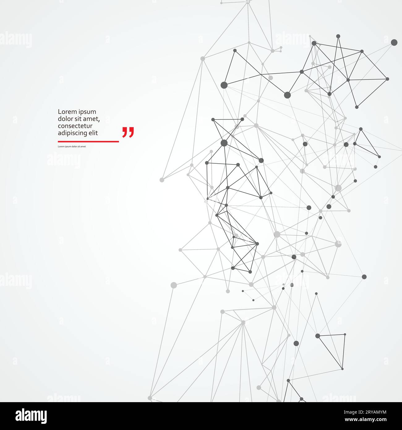 Geometric connected line and dots. Simple technology graphic. Vector science design. Digital ...