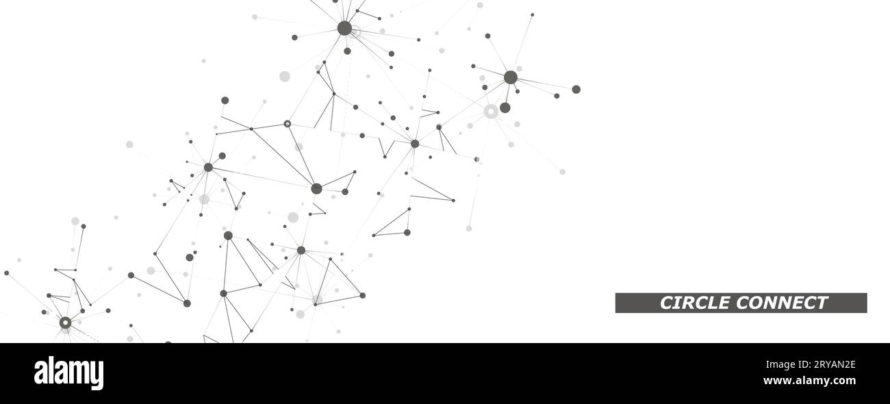 Black connect dots and lines on white background. Abstract vector ...