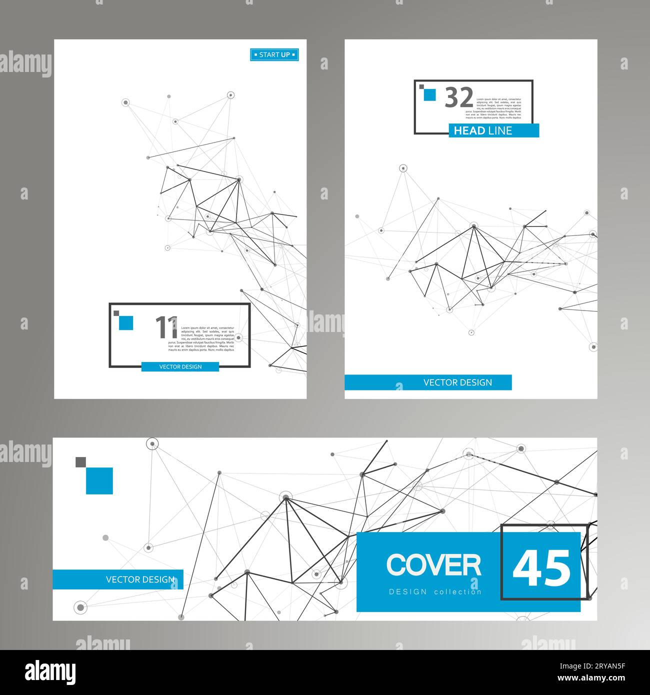 Vector layout of A4 format cover design templates. Technology, science ...