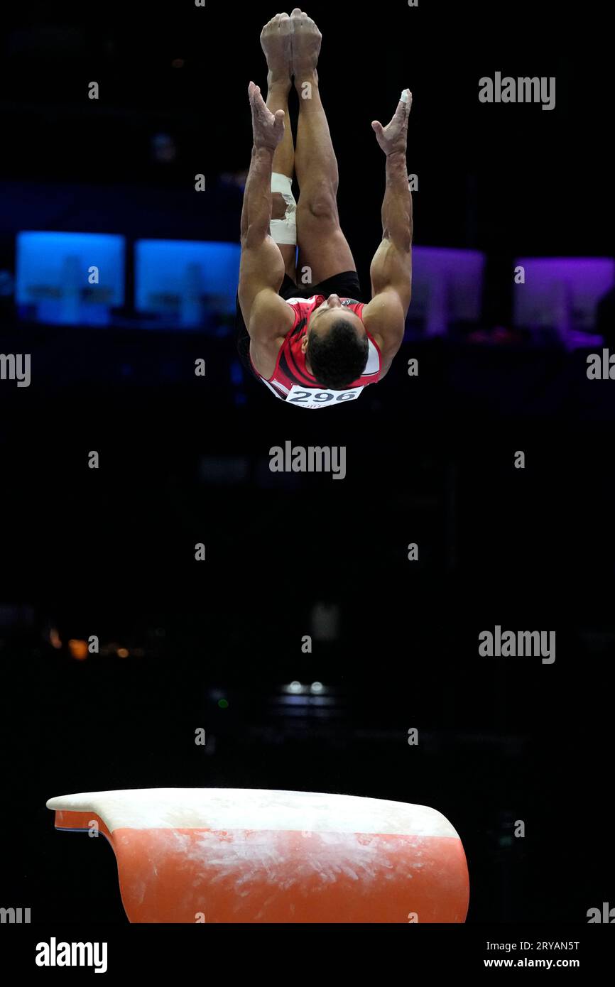 Turkey's Adem Asil performs on the vault during Men's Qualifications at ...