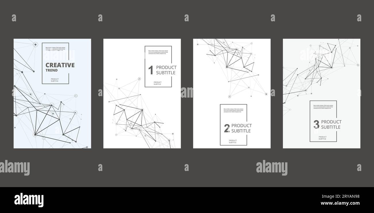 Abstract Brochure Design With Geometric Connect Molecule Geometric Template For Magazine Stock
