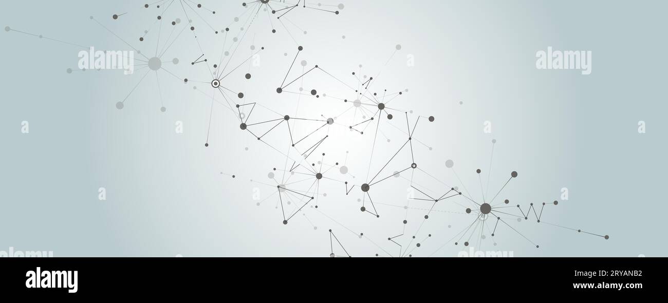 Black connect dots and lines on white background. Abstract vector ...