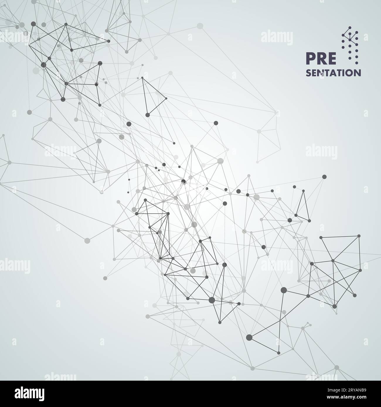 Beautiful Structure Molecules Line Art Pattern With Connect Dots And Lines Connect For Concept