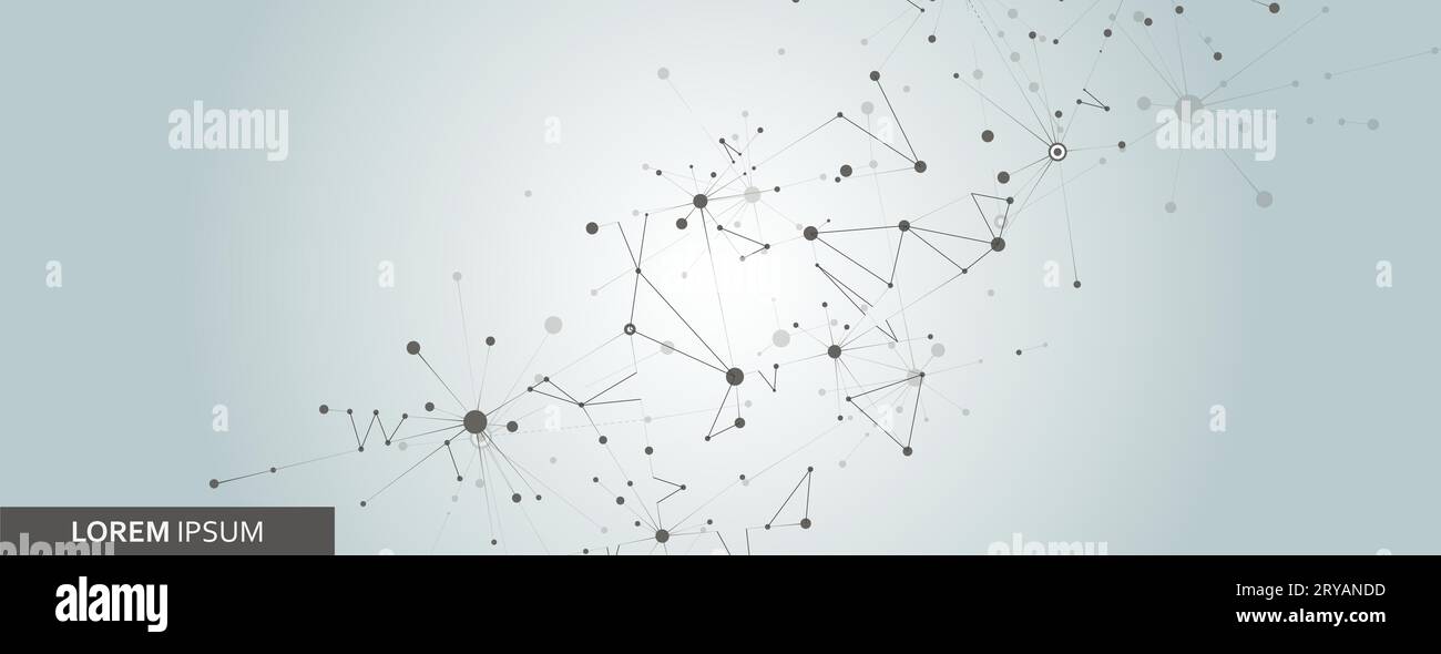 Vector connect lines and dots. Banner template for technology project ...