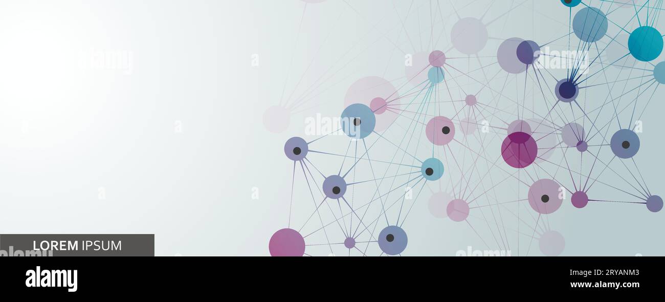 Vector banner design template. Connecting dots and lines. Geometric ...
