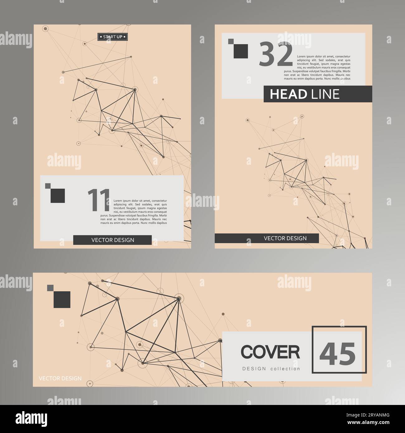 Vector layout of A4 format cover design templates. Connection medicine ...