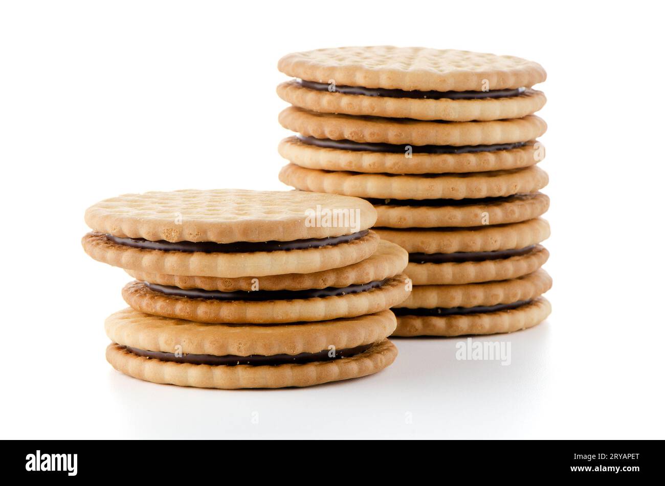 Sandwich biscuits with chocolate filling Stock Photo - Alamy