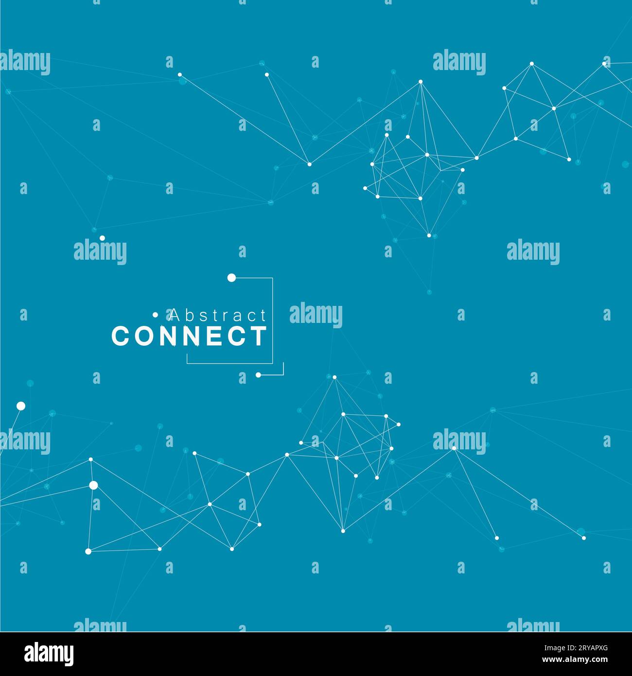 Vector abstract molecular structure on blue background. Cover template ...