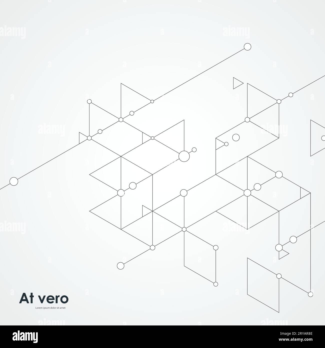 Abstract background with connect triangles and dots. Vector design ...