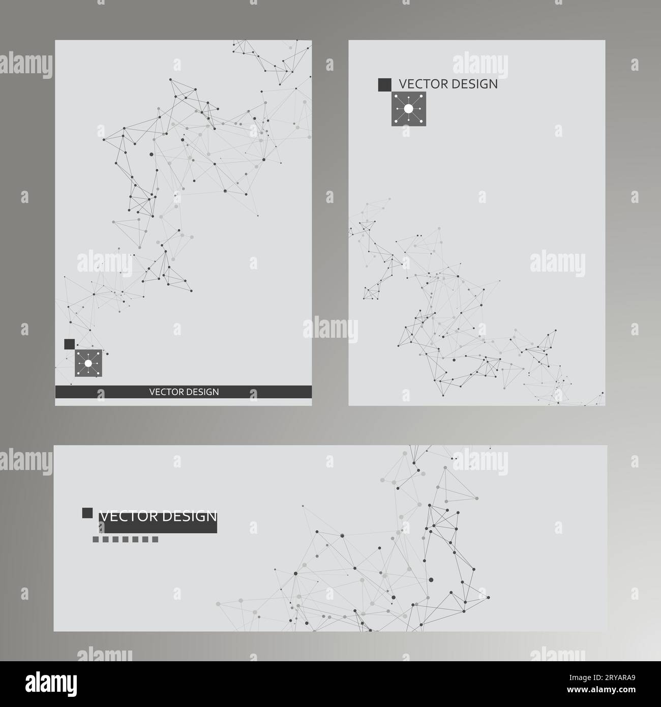 Abstract Molecules Brochure Design Connect Dots And Lines Vector Cover Template Stock Vector