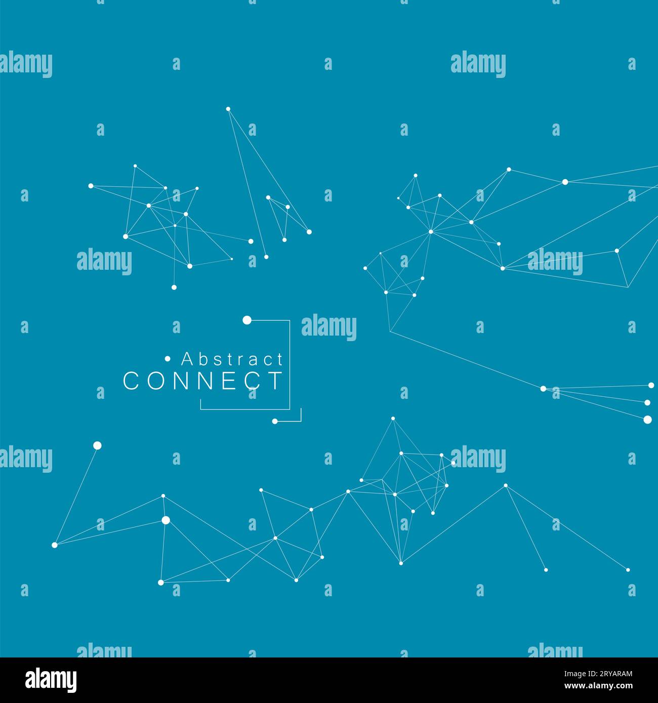 Vector abstract molecular structure on blue background. Cover template ...