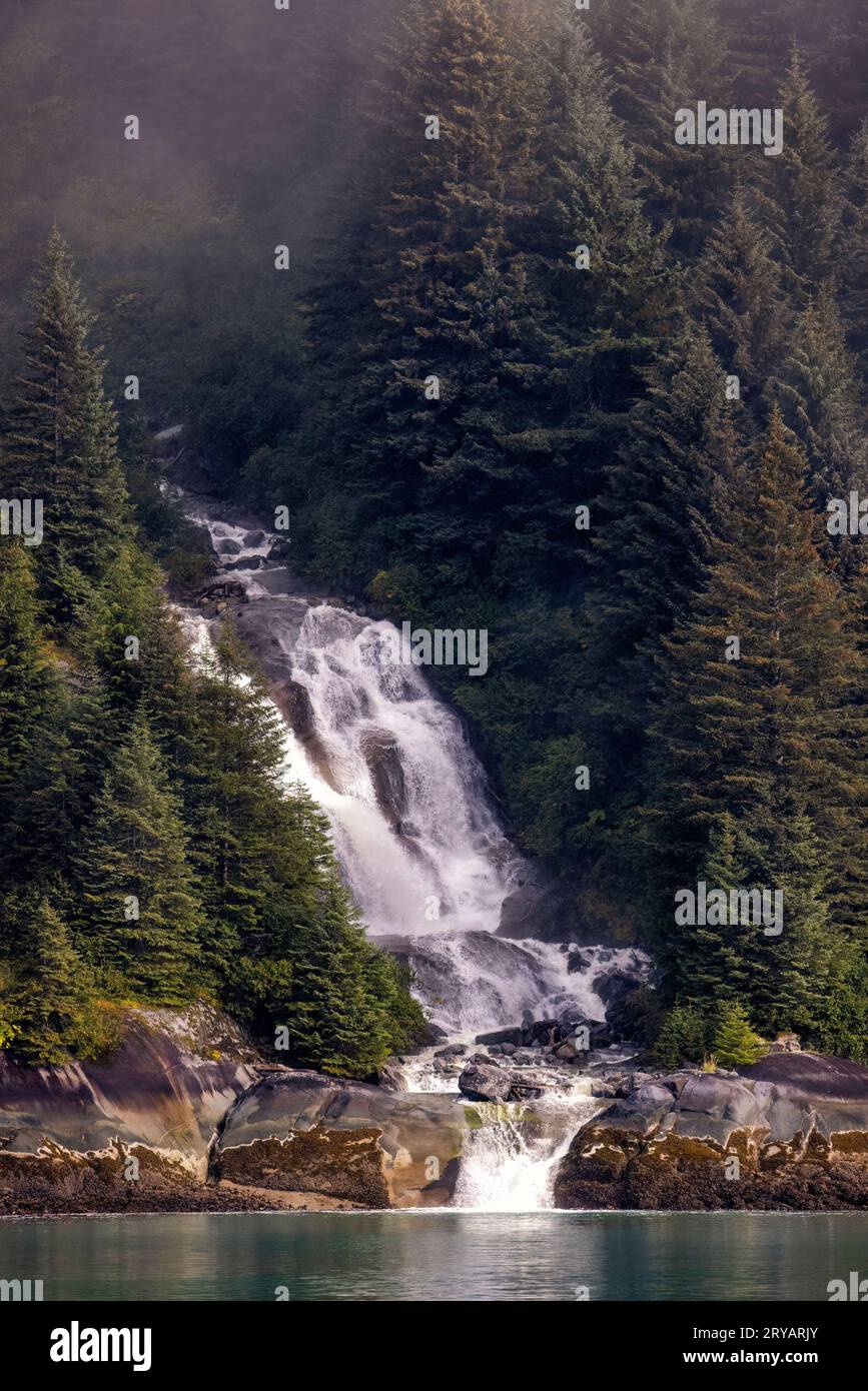 Waterfall in Tracy Arm Fjord near Juneau, Alaska, USA Stock Photo - Alamy