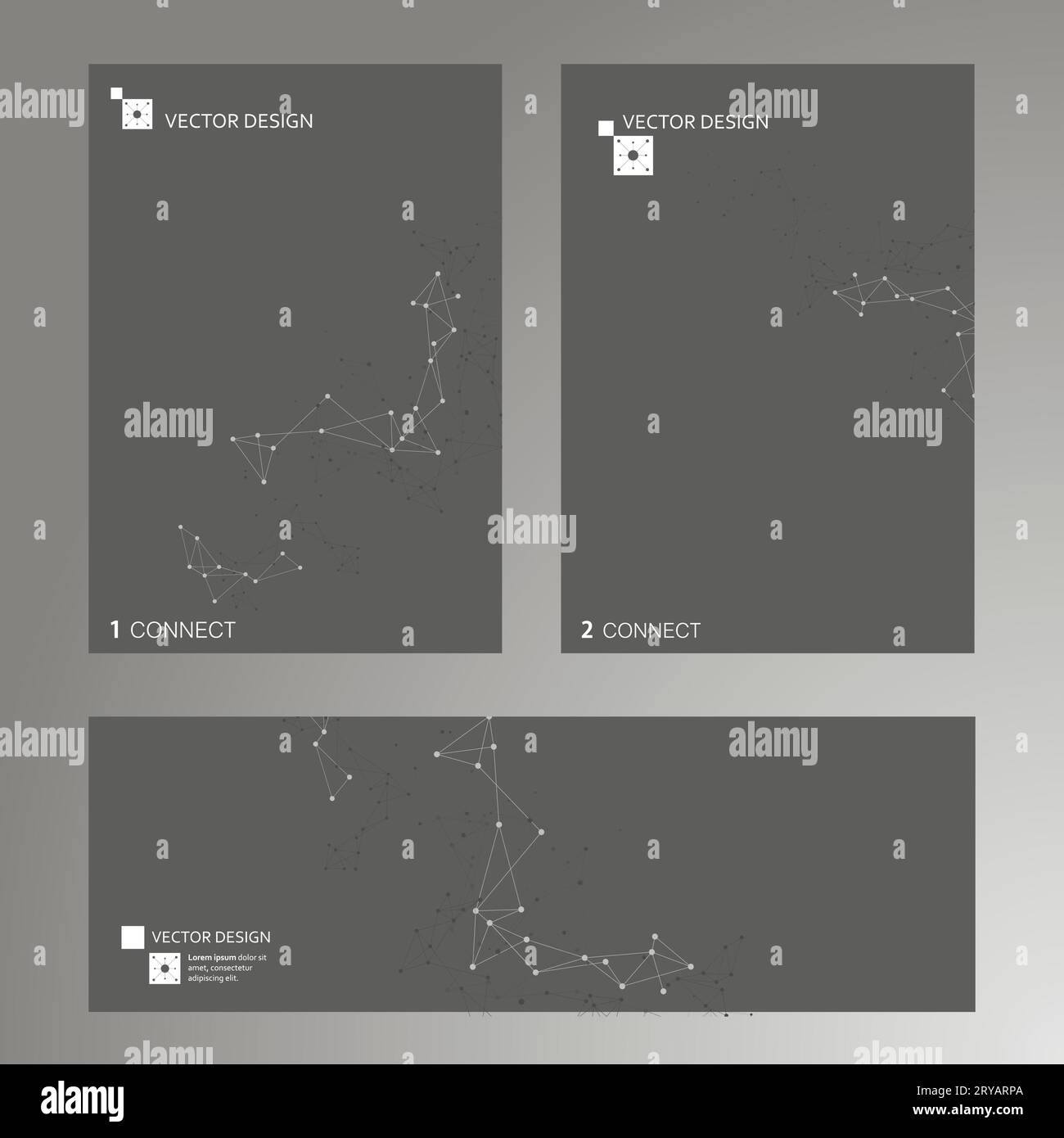 Vector layout of presentation page design. Connect dots and lines ...