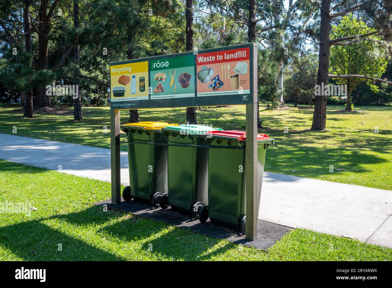Garbage bin options in Wollongong Stock Photo - Alamy