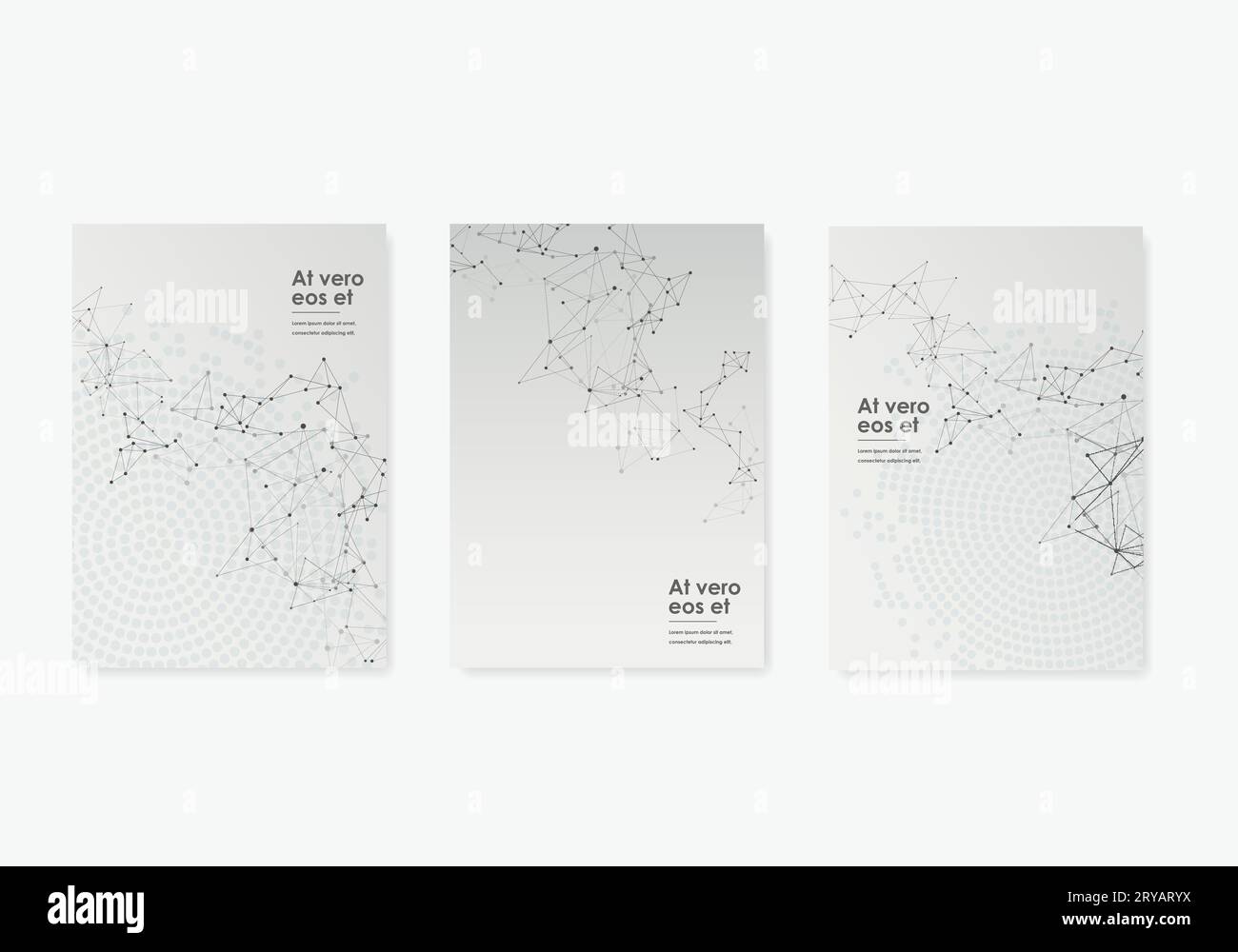 Abstract Molecules Brochure Design Vector Cover Template Connect Dots And Lines Text Frame