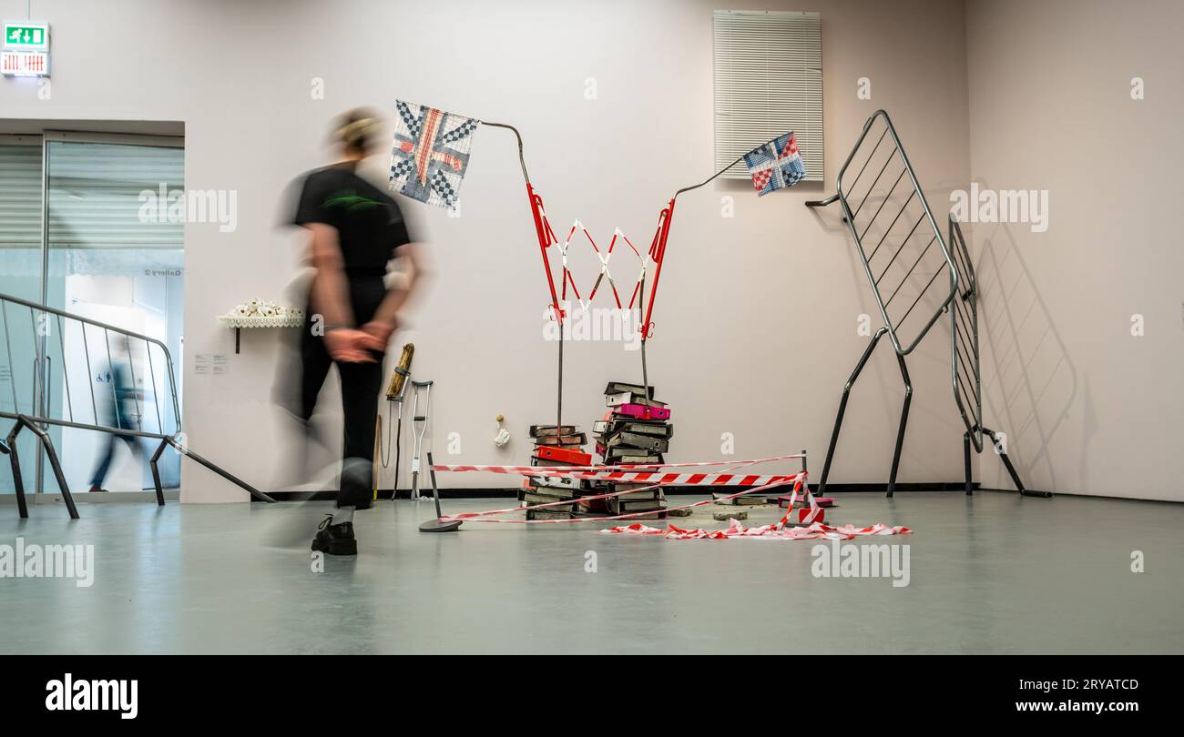 A visitor looks at work by Jesse Darling with his work nomination for ...
