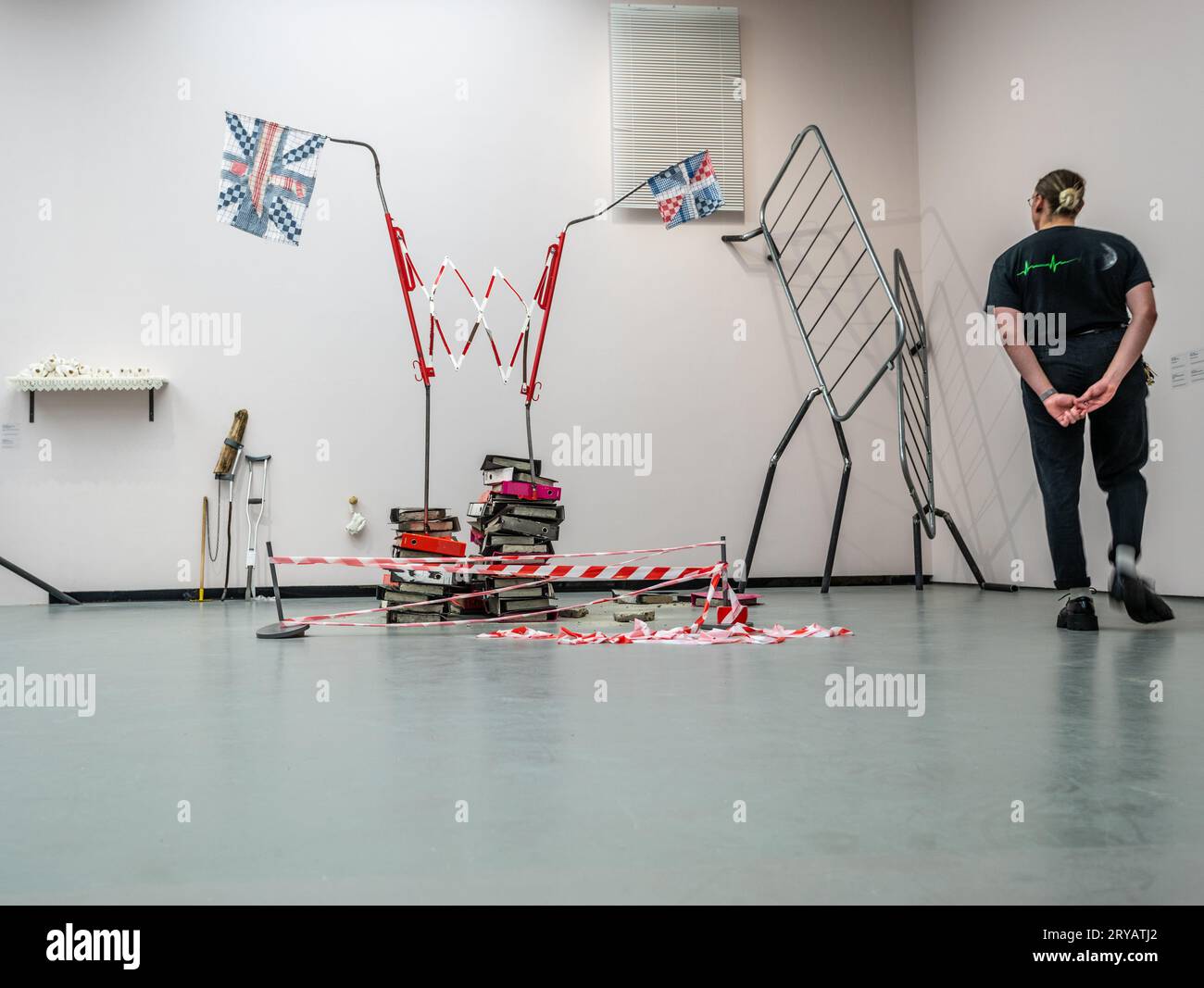 A visitor looks at work by Jesse Darling with his work nomination for ...