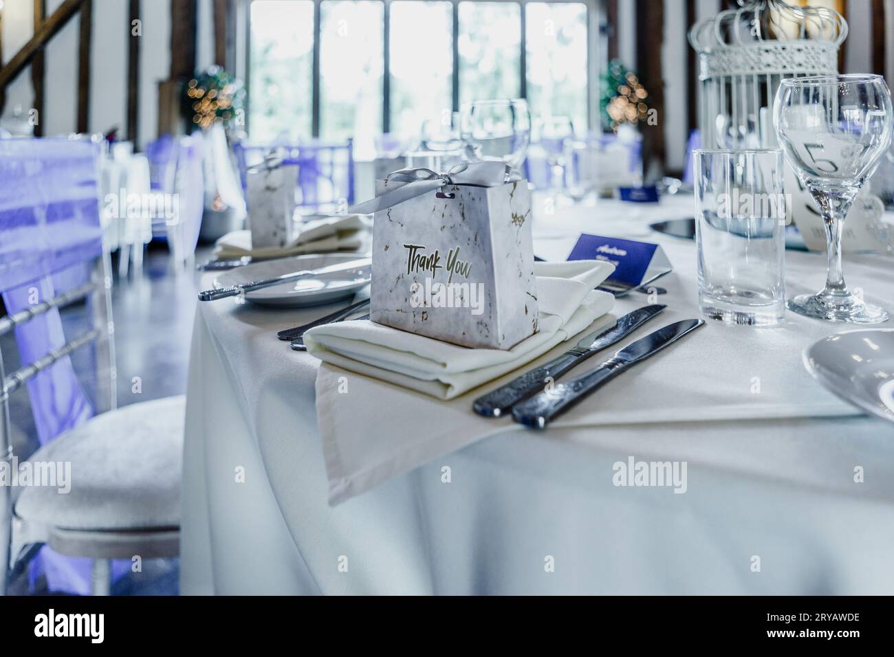 Wedding table ready for the reception Stock Photo - Alamy