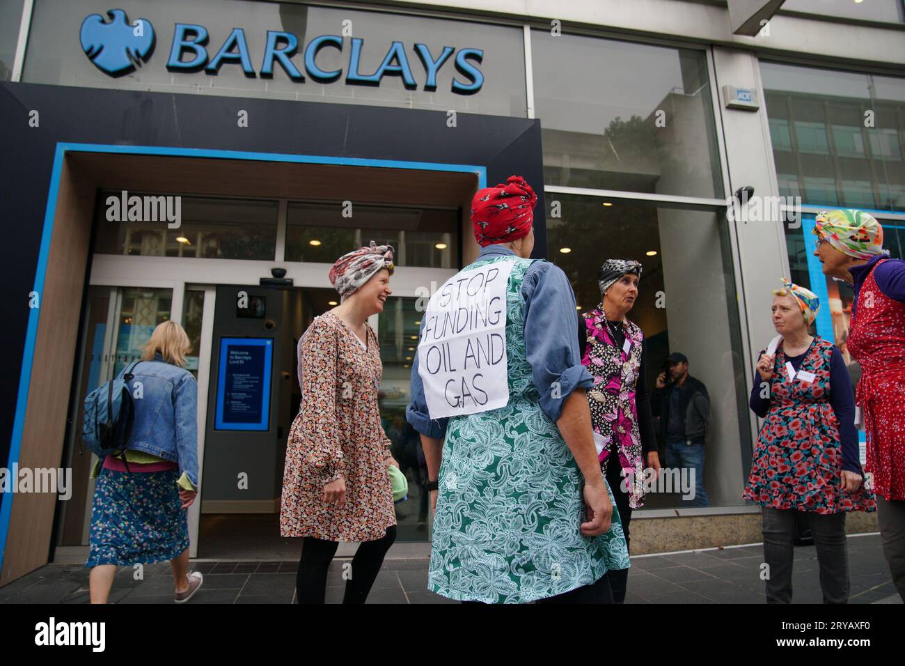 The 'dirty scrubbers' protest group take part during a protest in ...