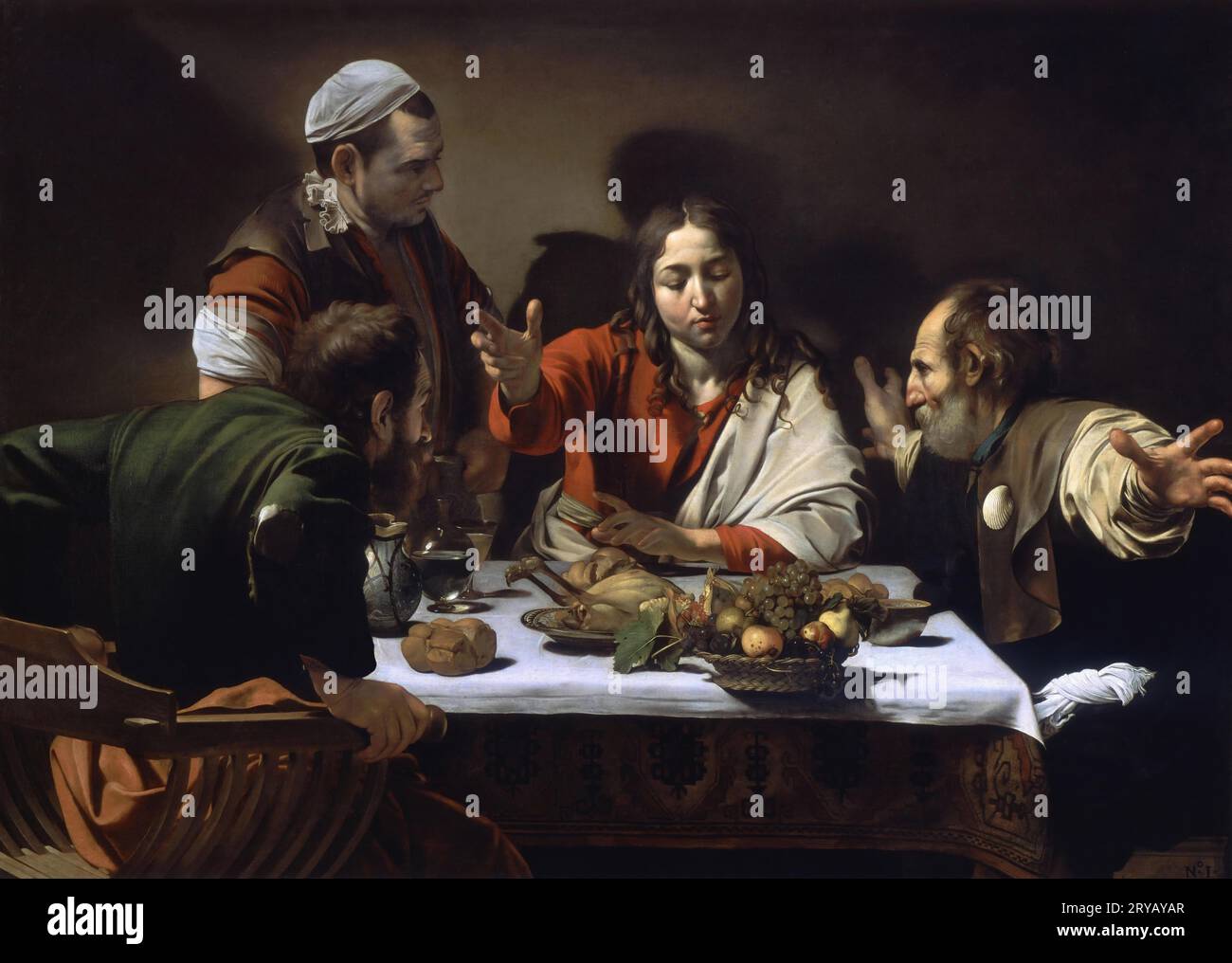 Caravaggio/ Supper at Emmaus, 1601. Oil on canvas, 141 x 196,2 cm NG ...