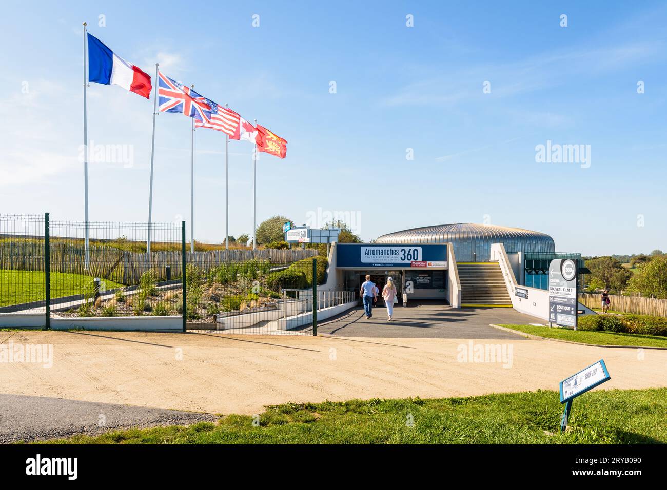 Arromanches 360 is a circular movie theater in Arromanches, France ...