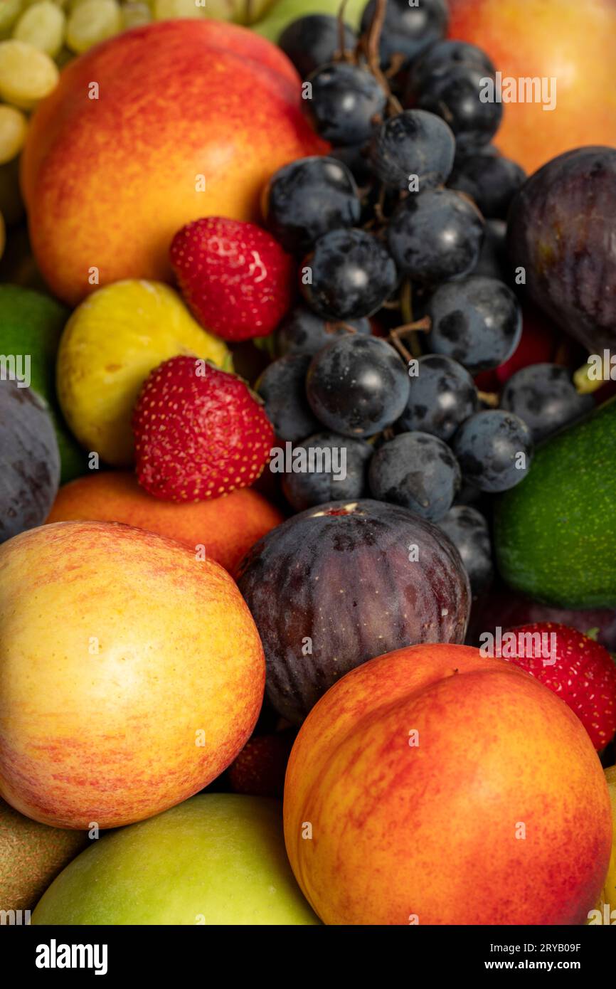 Mixed fresh organic fruit hi-res stock photography and images - Alamy
