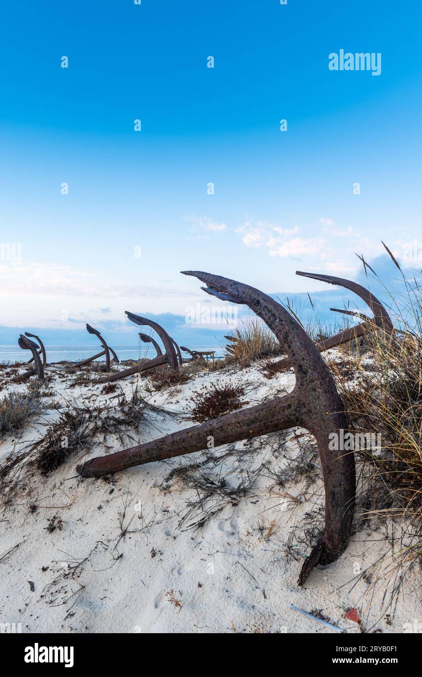 The Cemetery of Anchors in Tavira Island, Barill beach, Algarve ...