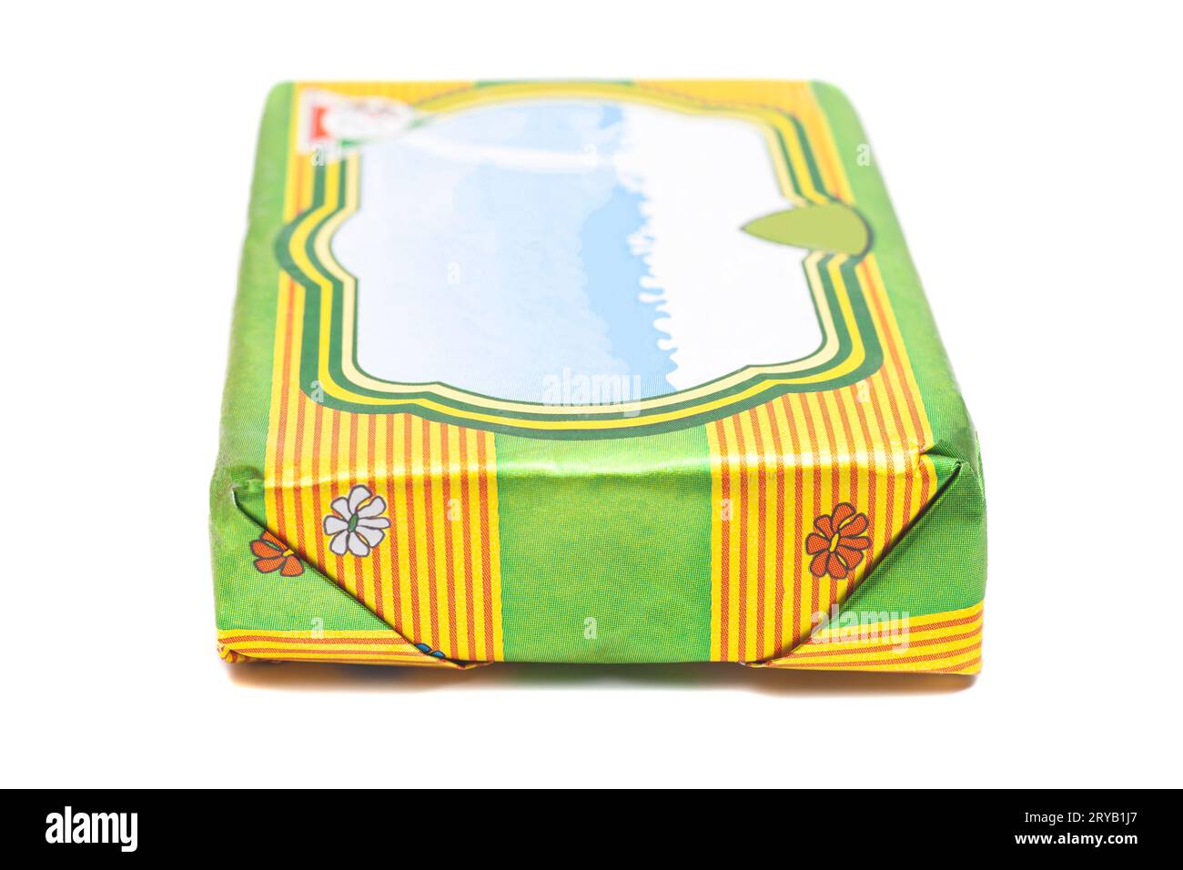 Stick of wrapped butter isolated on white background Stock Photo - Alamy