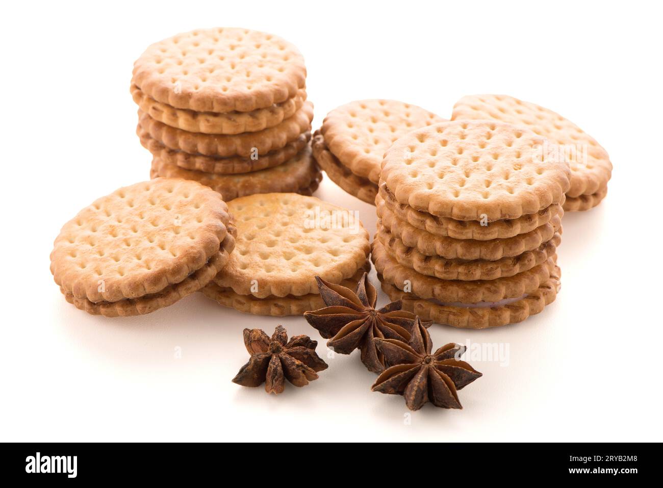 Sandwich biscuits with vanilla filling Stock Photo - Alamy