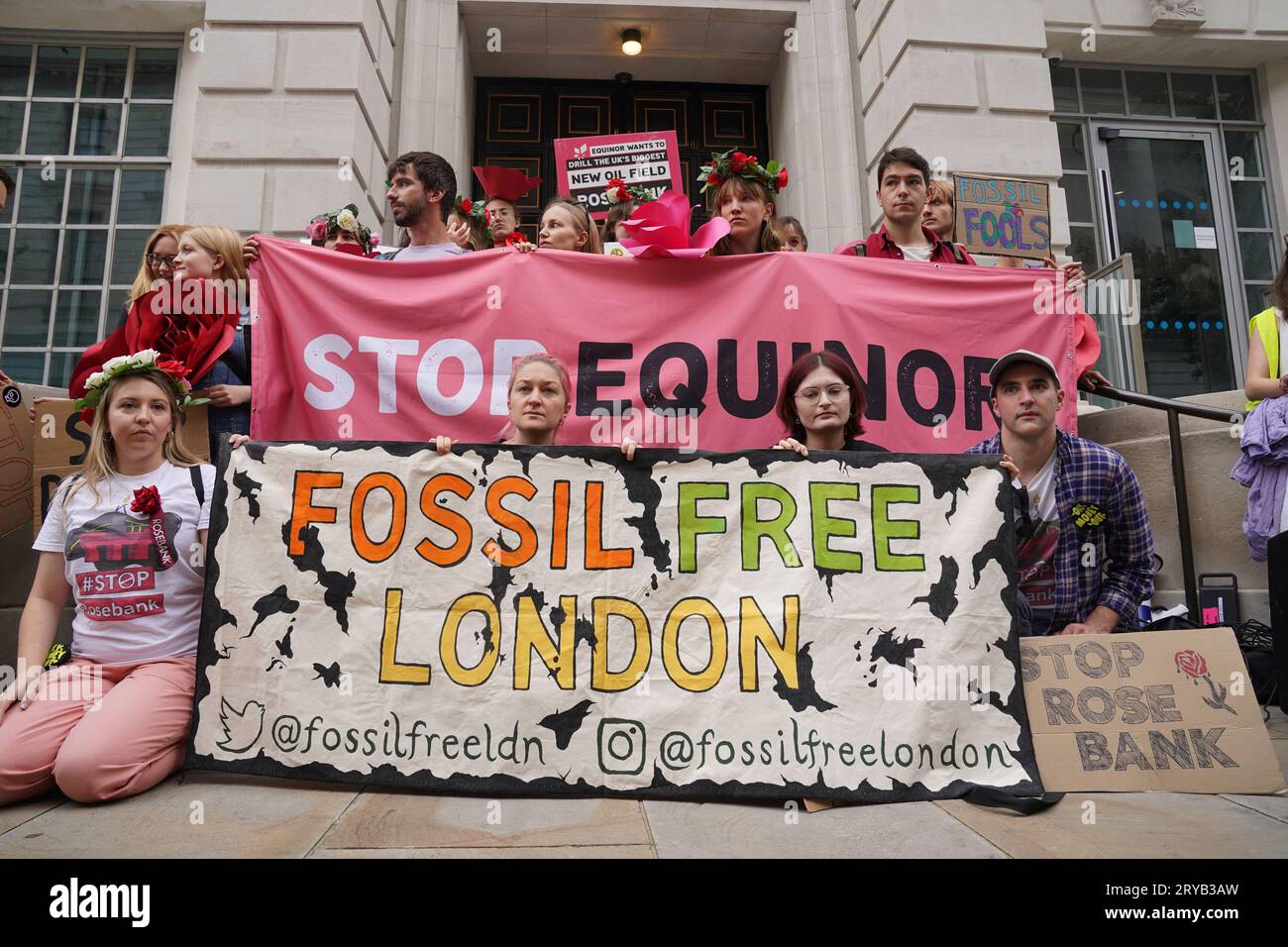 People take part during a protest in central London after the ...