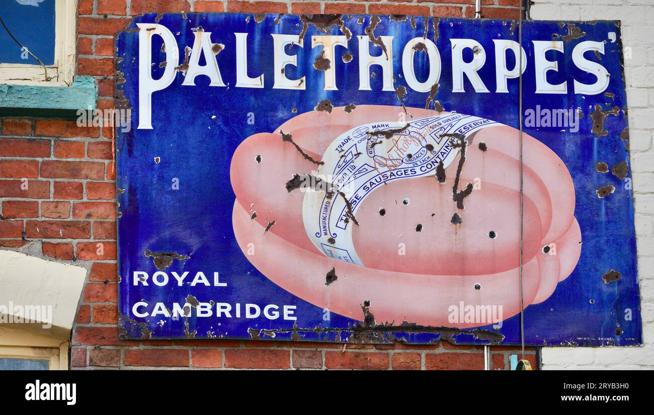 A colourful vintage metal sign advertising Palethorpe's sausages ...