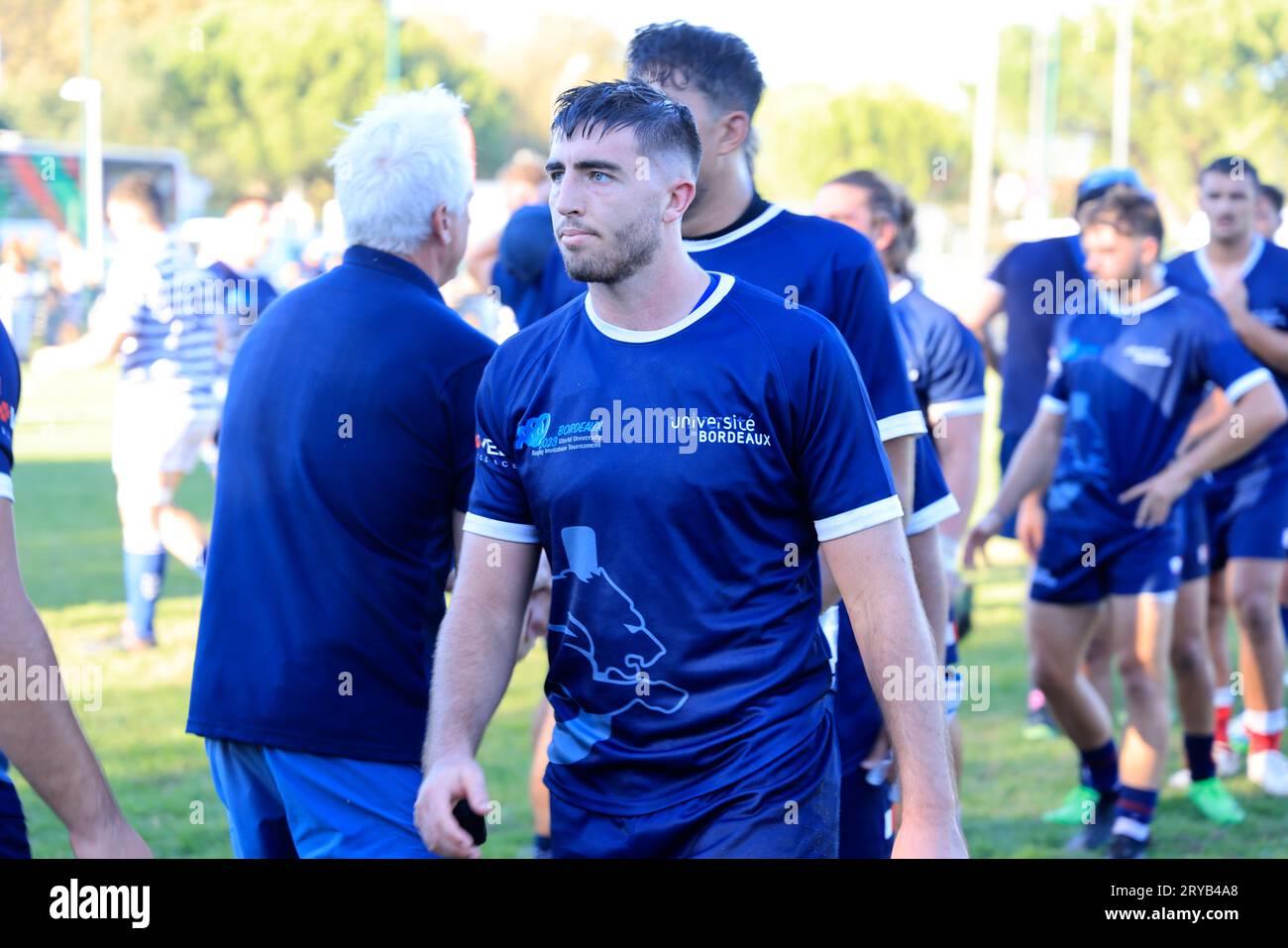 Pessac, France. September 28, 2023. On the sidelines of the 2023 Rugby ...