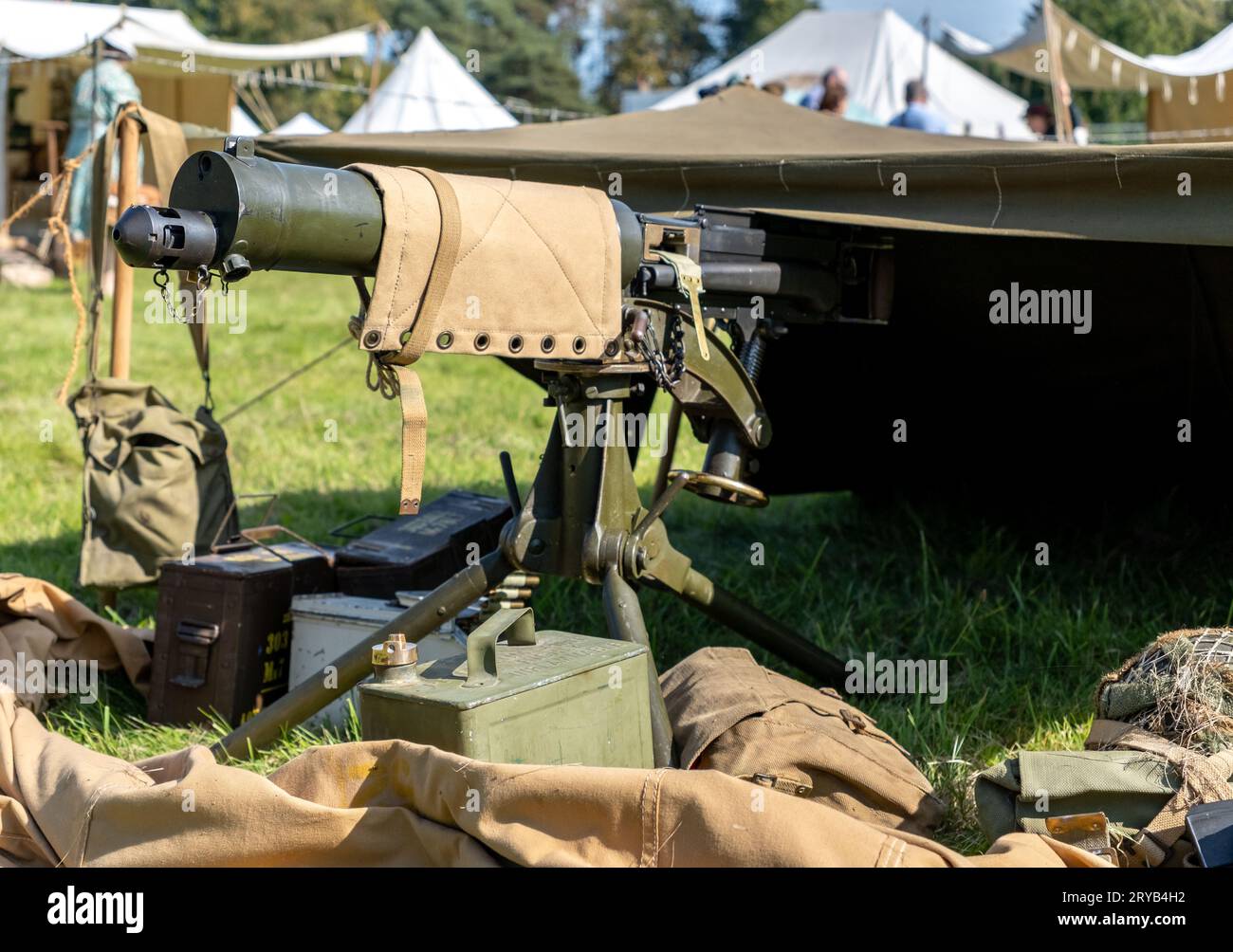 Holt, Norfolk, UK – September 16 2023. World War 2 automatic Bren ...