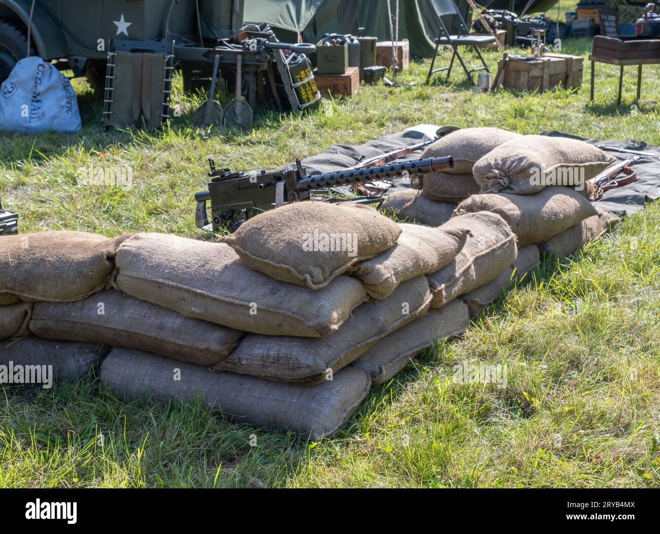 Holt, Norfolk, UK – September 16 2023. World War 2 automatic Bren ...
