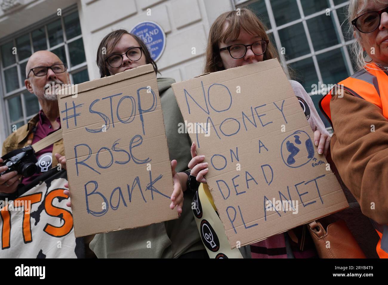People take part during a protest in central London after the ...