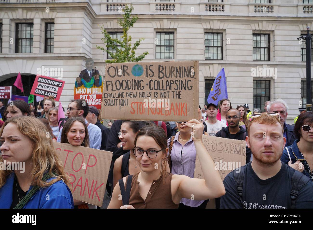People take part during a protest in central London after the ...