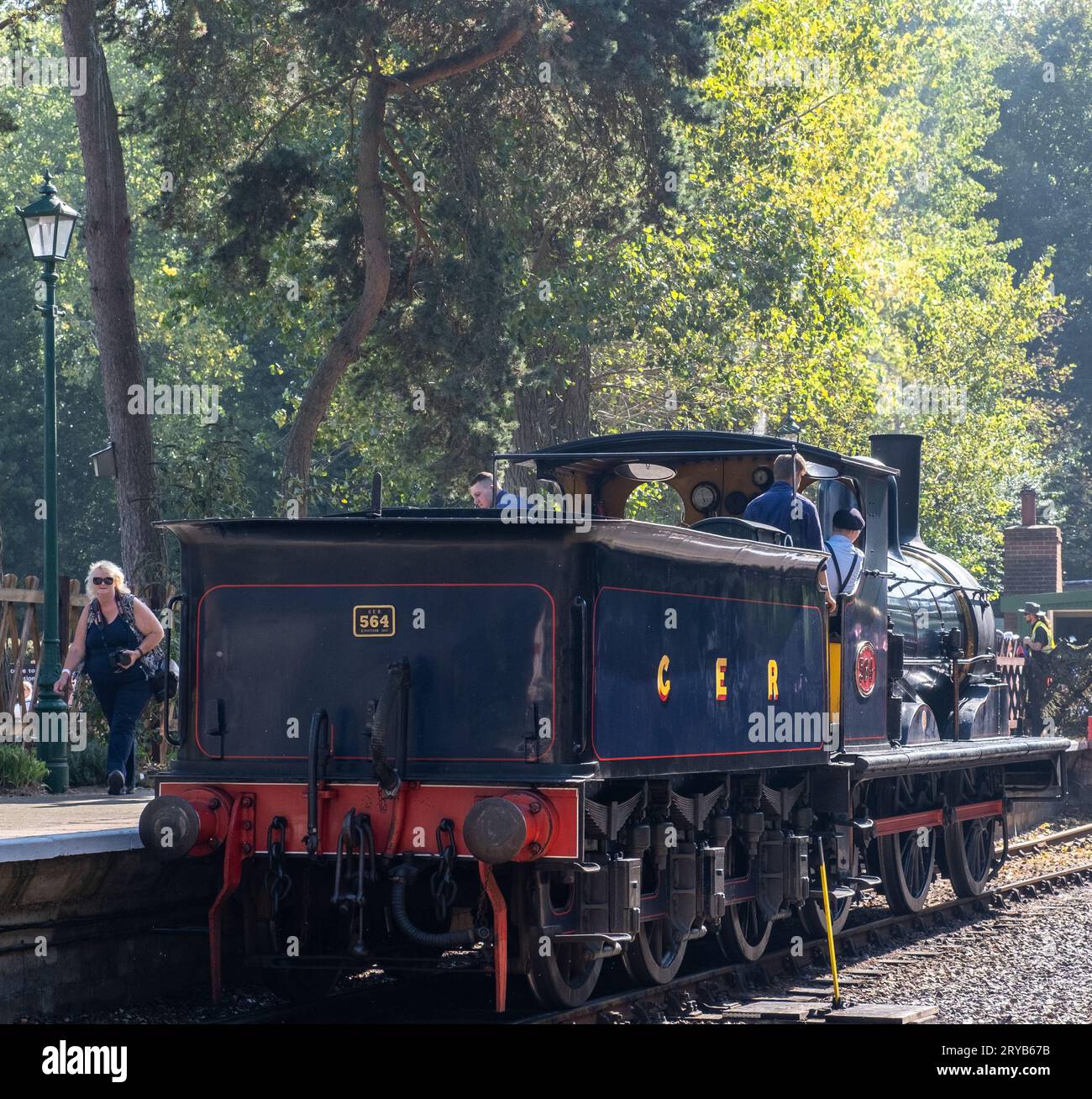 Holt, Norfolk, UK – September 16 2023. Vintage steam train at Holt ...