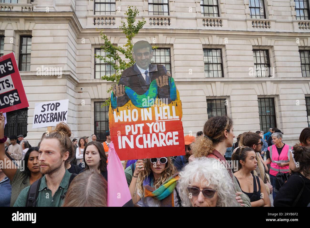 People take part during a protest in central London after the ...