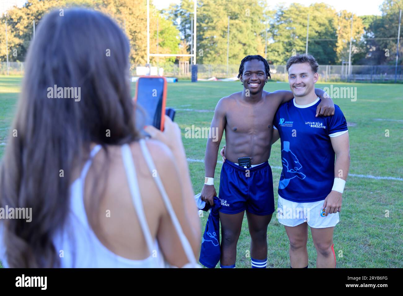 Pessac, France. September 28, 2023. On the sidelines of the 2023 Rugby ...