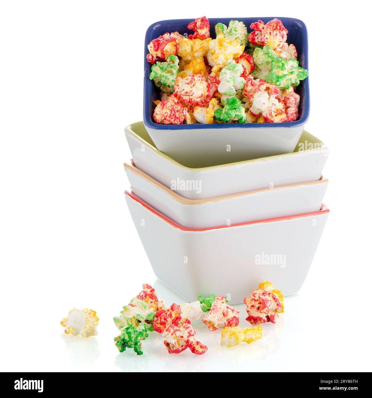 Pile of ceramic bowls of popcorn Stock Photo - Alamy