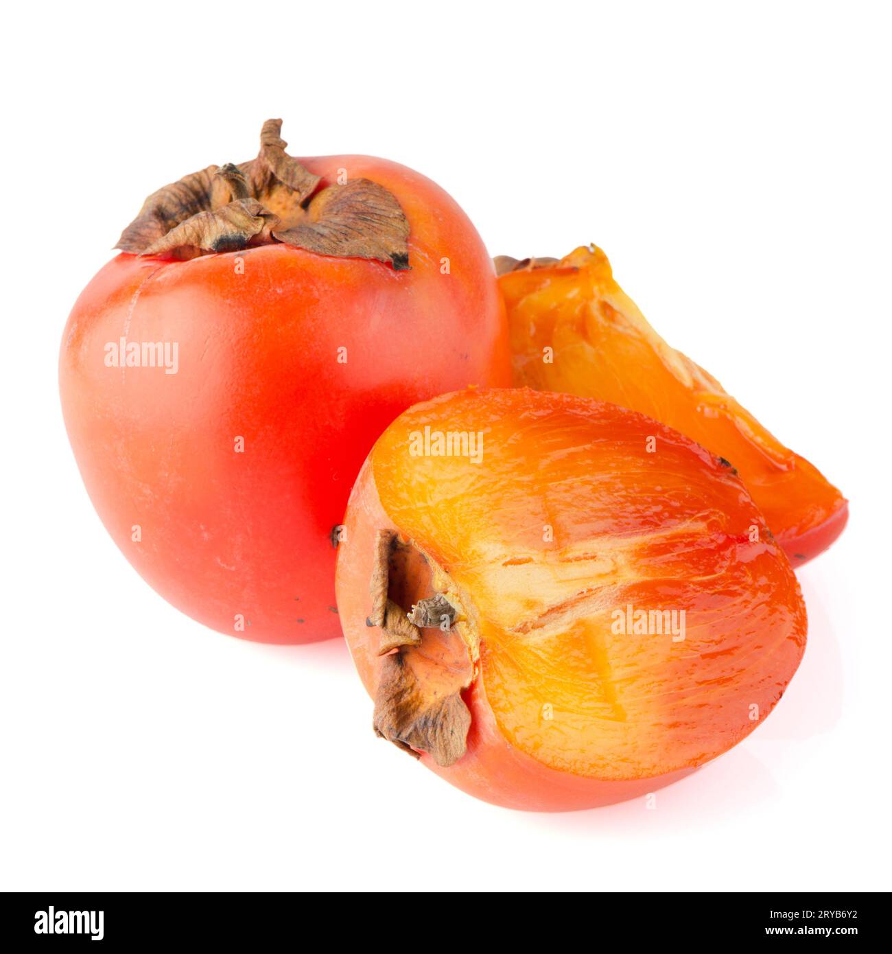 Fresh japanese persimmons Cut Out Stock Images & Pictures - Alamy