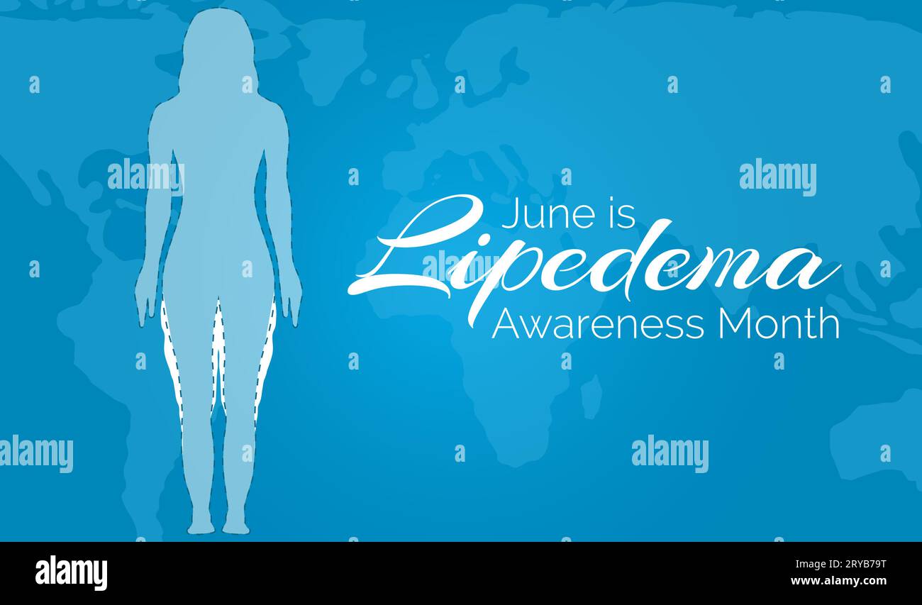 June is Lipedema Awareness Month Blue Background Illustration Banner ...