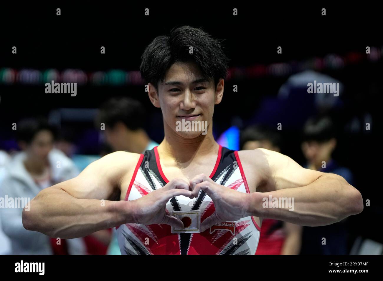 Japan's Daiki Hashimoto poses after competing on the pommel horse ...