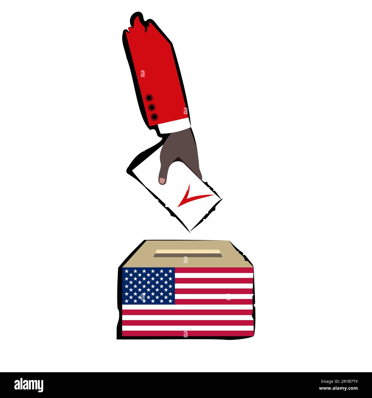 Image USA design election background. Ballot box and African American ...