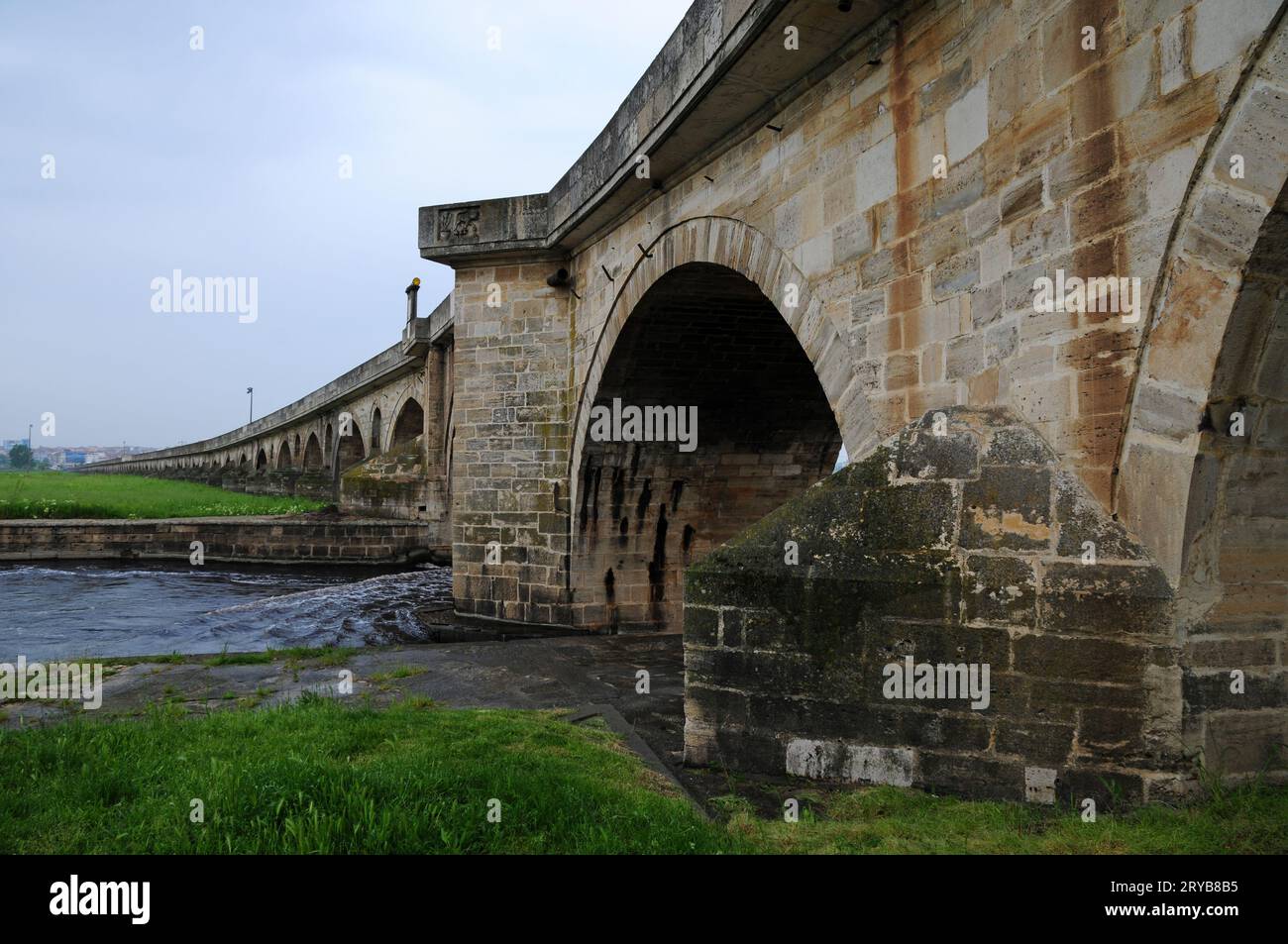 Located in Edirne, Turkey, the Historical Long Bridge was built in 1443 ...