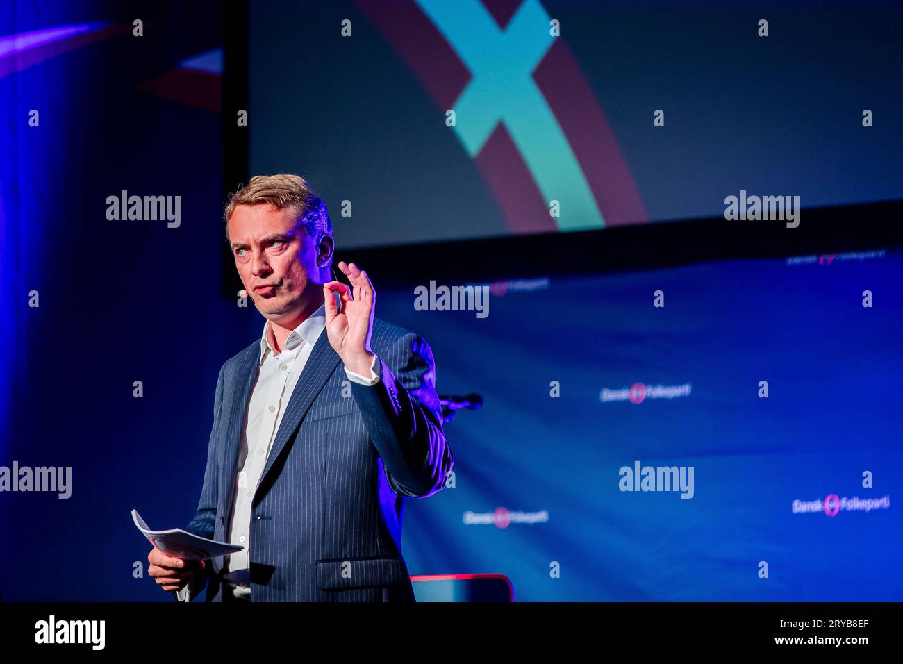 Morten Messerschmidt party chairman of the Danish People's Party gives ...