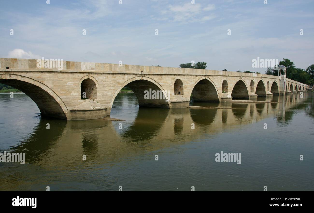 Meric Bridge, located in Edirne, Turkey, was built in 1847 Stock Photo ...